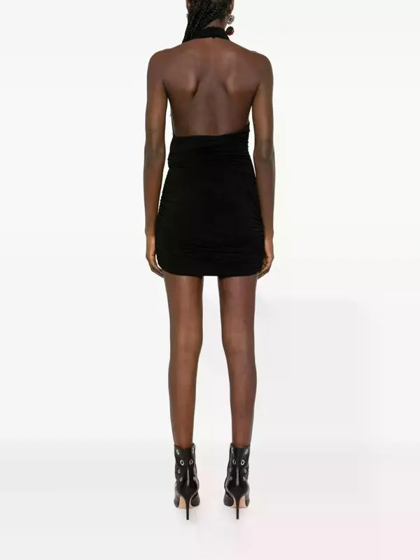 Andamane Stella Halter-neck Ruched Mini Dress
