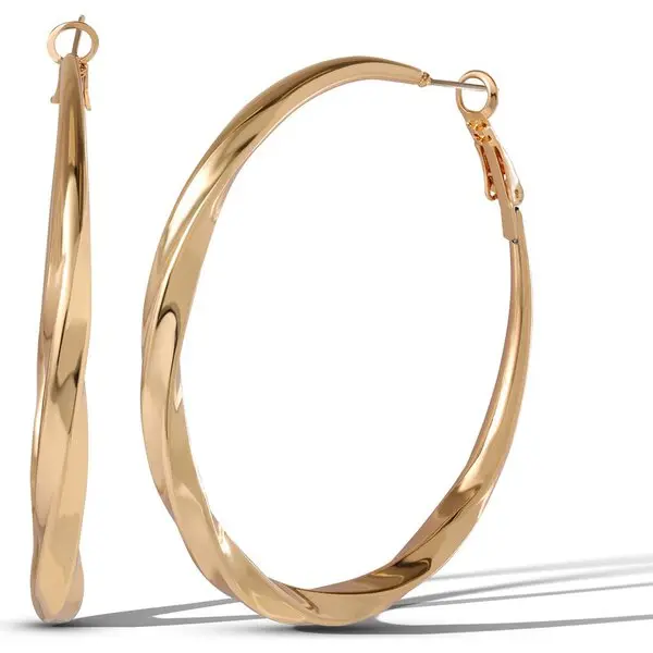 Jessica Simpson Twisted Hoop Earrings - Gold