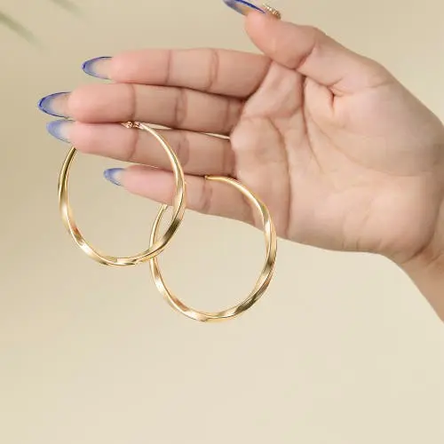 Jessica Simpson Twisted Hoop Earrings - Gold
