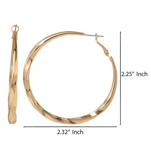 Jessica Simpson Twisted Hoop Earrings - Gold