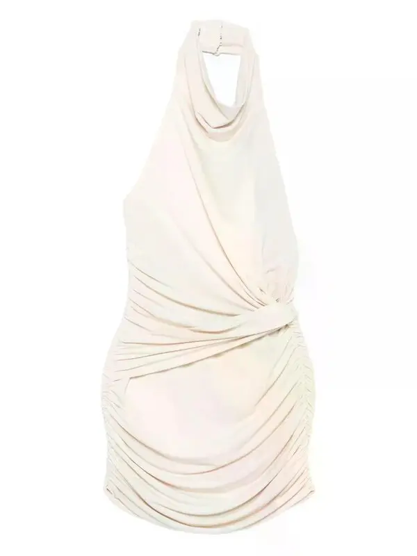 Andamane Stella Halter-neck Ruched Dress - Neutrals