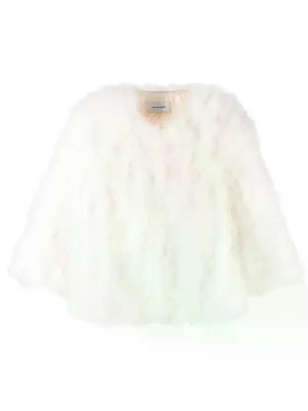 YVES SALOMON Feather-trim Jacket - Black