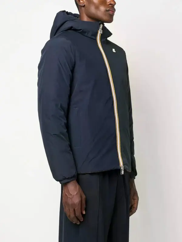K-WAY Reversible Logo-appliqué Down Jacket - Blue
