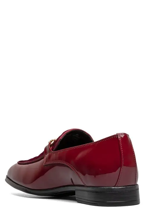 STACY ADAMS Sprague Quilted Velour Loafers - Burgundy