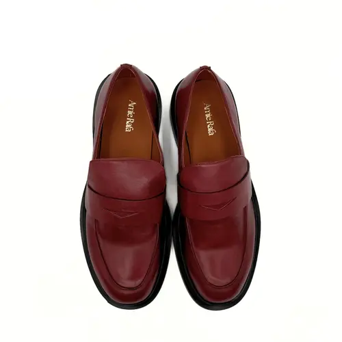 AMIE RAFA Drew Chunky Leather Loafer - Burgundy