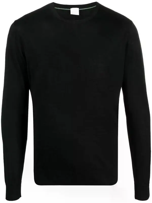 Pal Zileri Crew Neck Fine Knit Jumper - Black