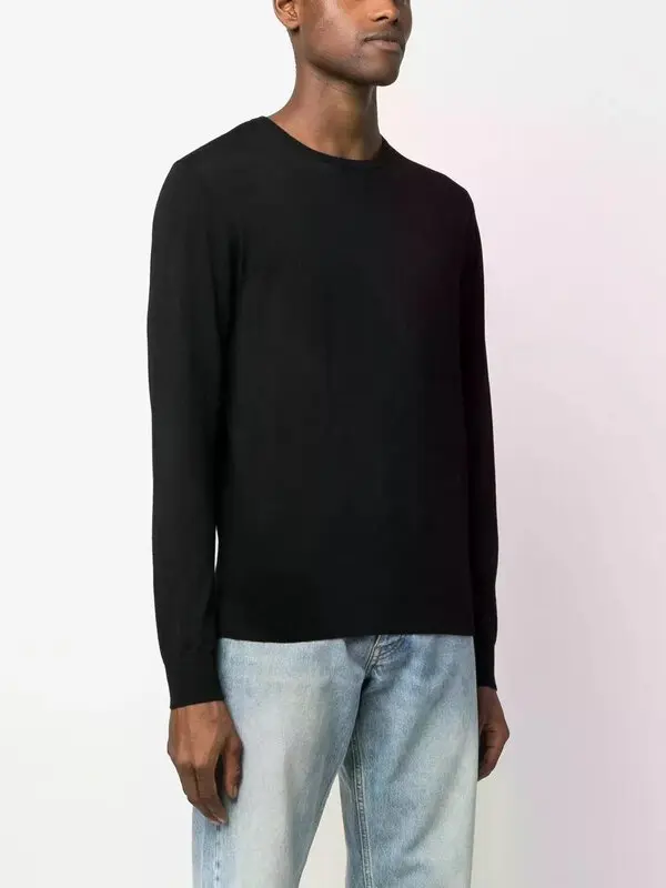 Pal Zileri Crew Neck Fine Knit Jumper - Black