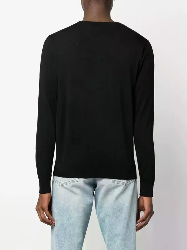 Pal Zileri Crew Neck Fine Knit Jumper - Black