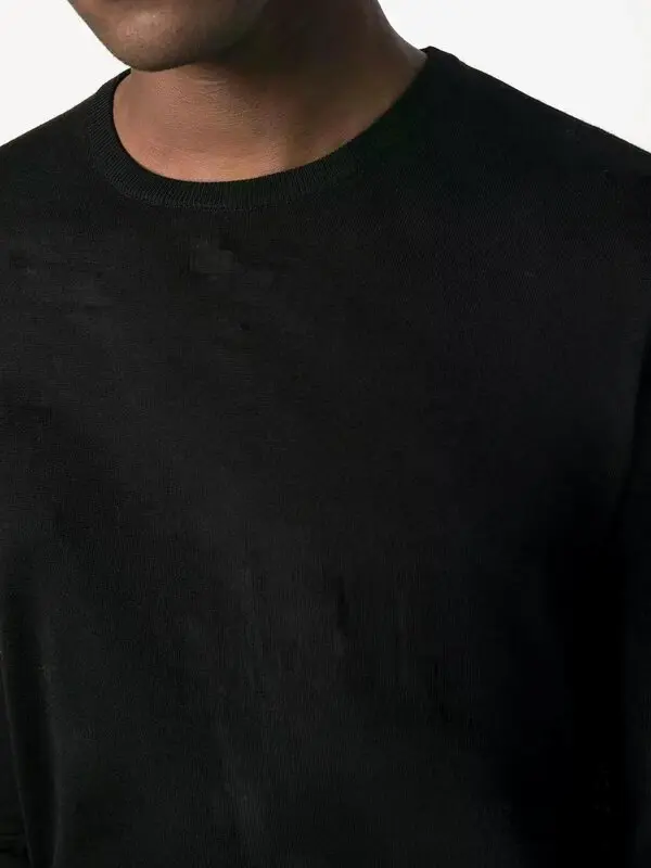 Pal Zileri Crew Neck Fine Knit Jumper - Black