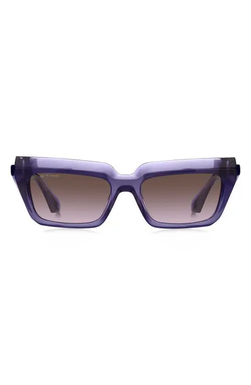 Etro 55mm Rectangular Sunglasses - Violet/brown Violet Ds