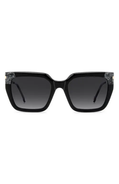 Carolina Herrera 55mm Rectangular Sunglasses - Black/dark Grey Sf