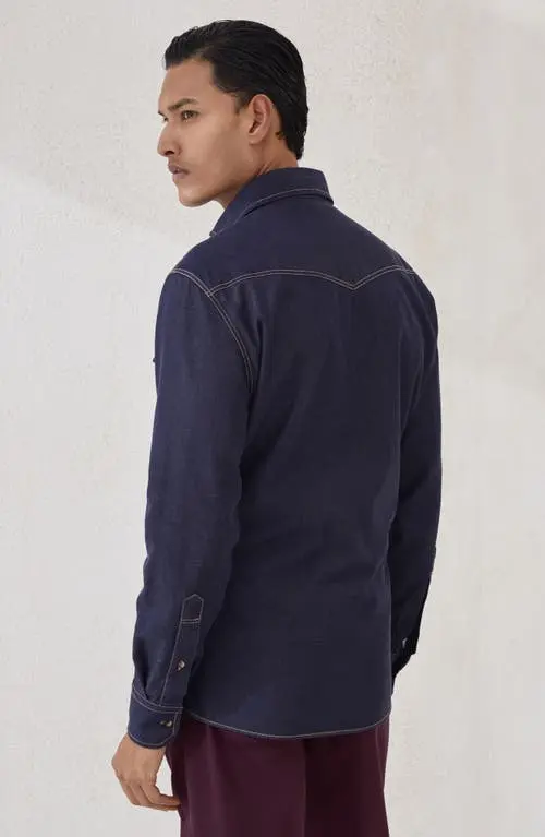 Brunello Cucinelli Shirt With Snaps - Dark Denim