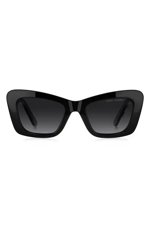 Marc Jacobs 52mm Cat-eye Sunglasses - Black White/dark Grey Sf