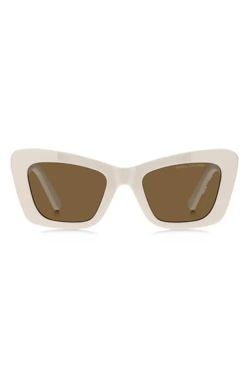 Marc Jacobs 52mm Cat-eye Sunglasses - Ivory/brown