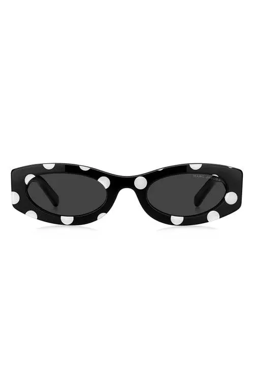 Marc Jacobs 51mm Oval Sunglasses - Black White/grey