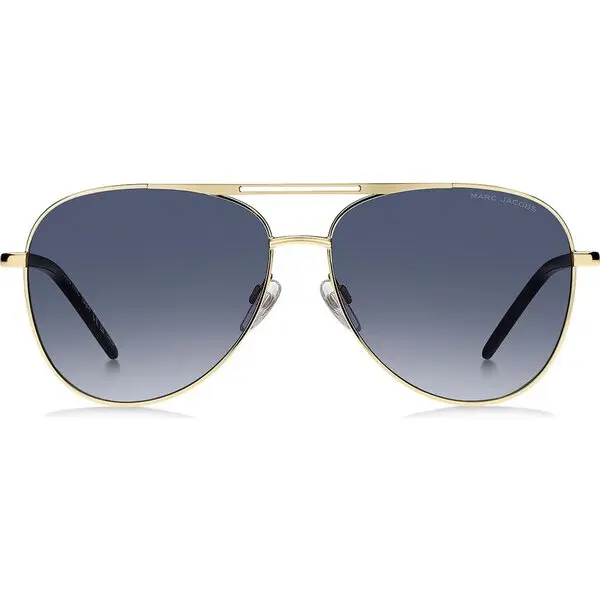 Marc Jacobs 59mm Pilot Sunglasses - Gold Black/dk Blue Sf