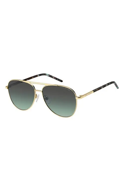 Marc Jacobs 59mm Pilot Sunglasses - Gold Blue/grey Green