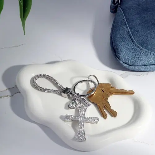 Jessica Simpson Rhinestone Cross Keychain