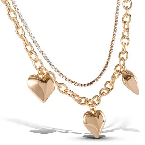 Jessica Simpson Triple Heart Statement Necklace