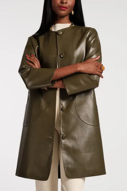 FRANCES VALENTINE Faux Leather Mod Jacket