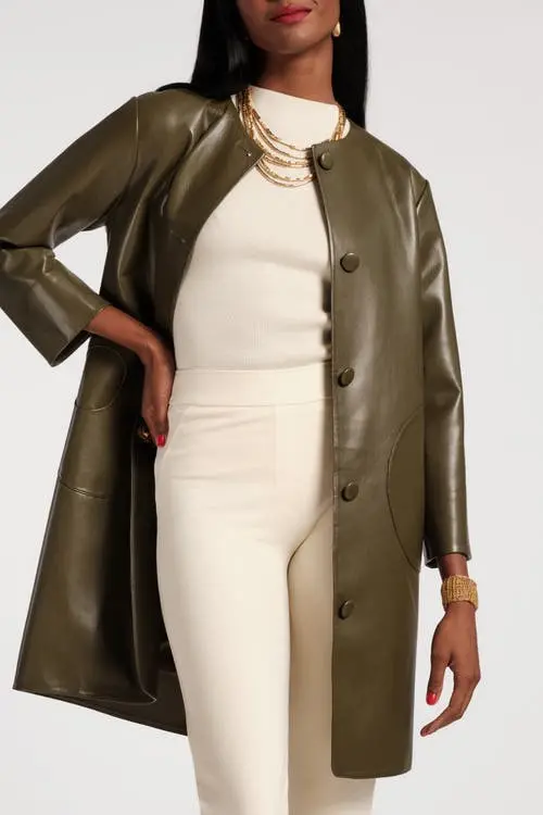 FRANCES VALENTINE Faux Leather Mod Jacket