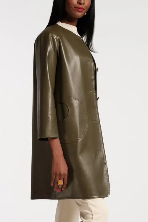 FRANCES VALENTINE Faux Leather Mod Jacket