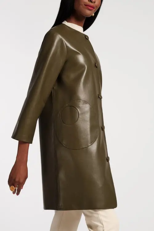 FRANCES VALENTINE Faux Leather Mod Jacket
