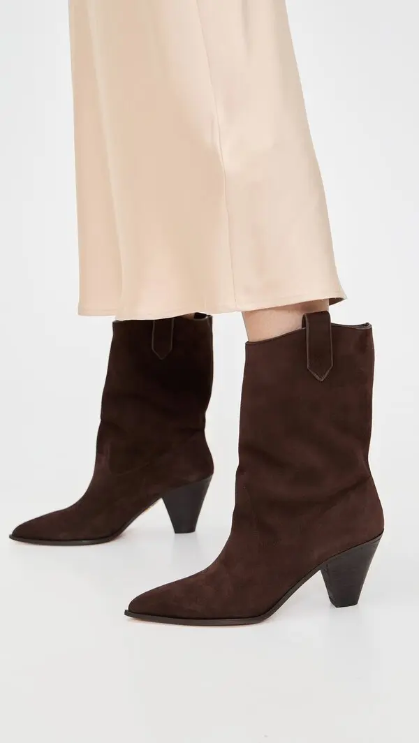 AQUAZZURA Boogie Cowboy Booties - Espresso