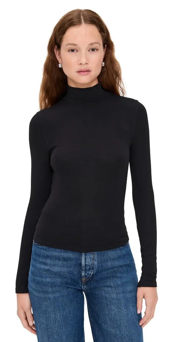 FRAME Rib Turtleneck - Black