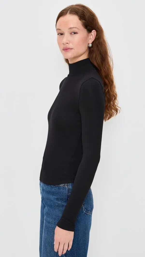 FRAME Rib Turtleneck - Black