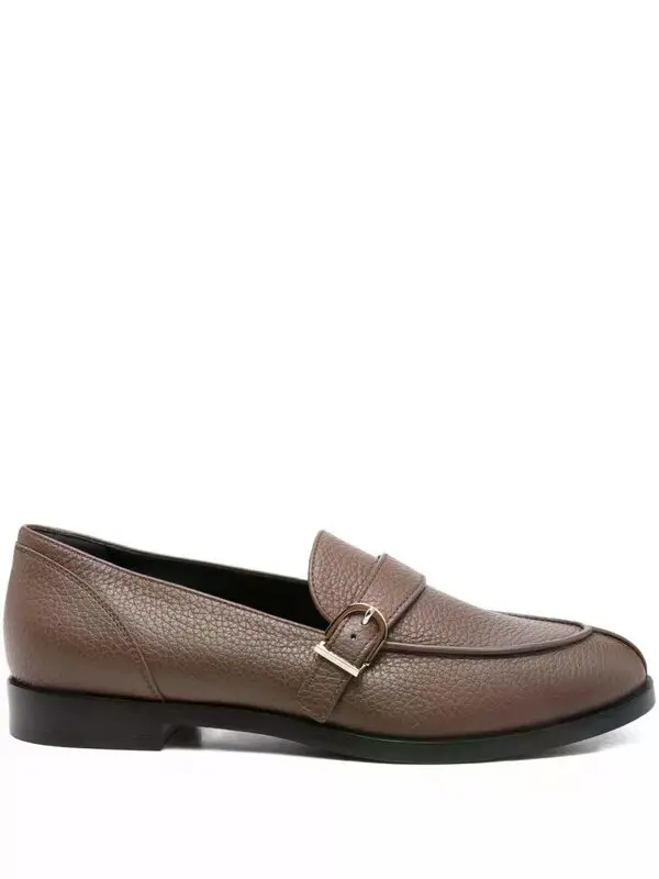 Giorgio Armani Buckle-detail Leather Loafers