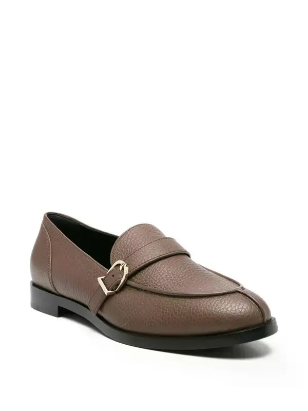 Giorgio Armani Buckle-detail Leather Loafers