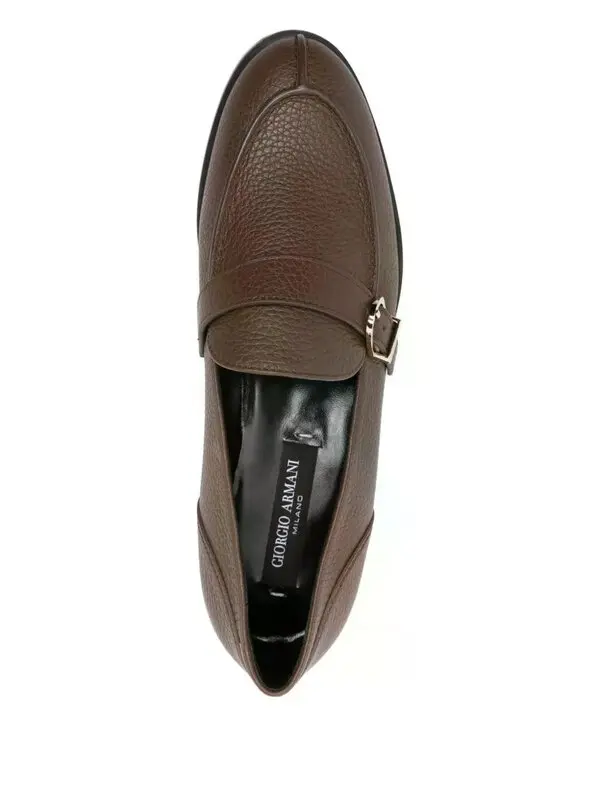 Giorgio Armani Buckle-detail Leather Loafers