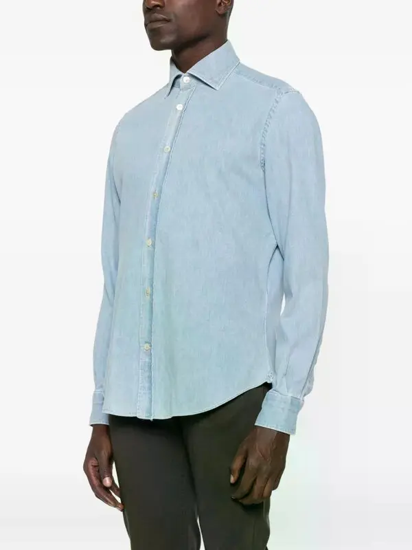 Eleventy Long-sleeve Denim Shirt - Blue