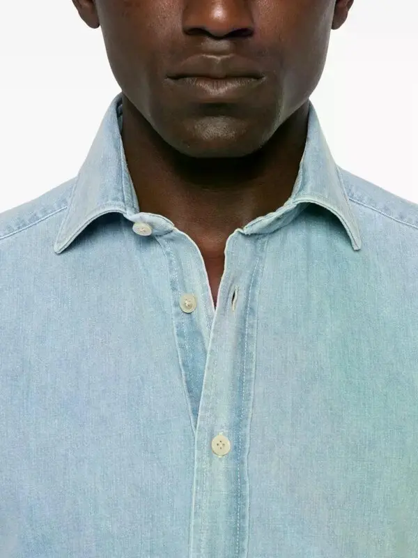 Eleventy Long-sleeve Denim Shirt - Blue