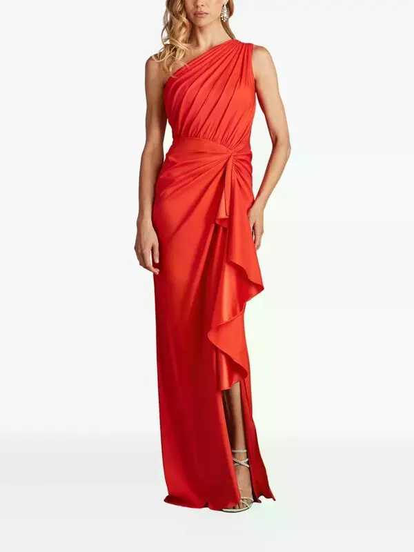 Tadashi Shoji One-shoulder Ruffled Dress - Red