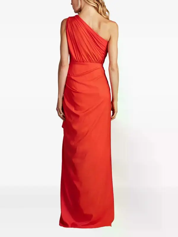 Tadashi Shoji One-shoulder Ruffled Dress - Red