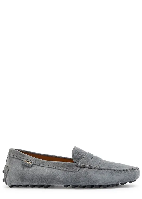 TOD'S Gommino Suede Loafers - Grey