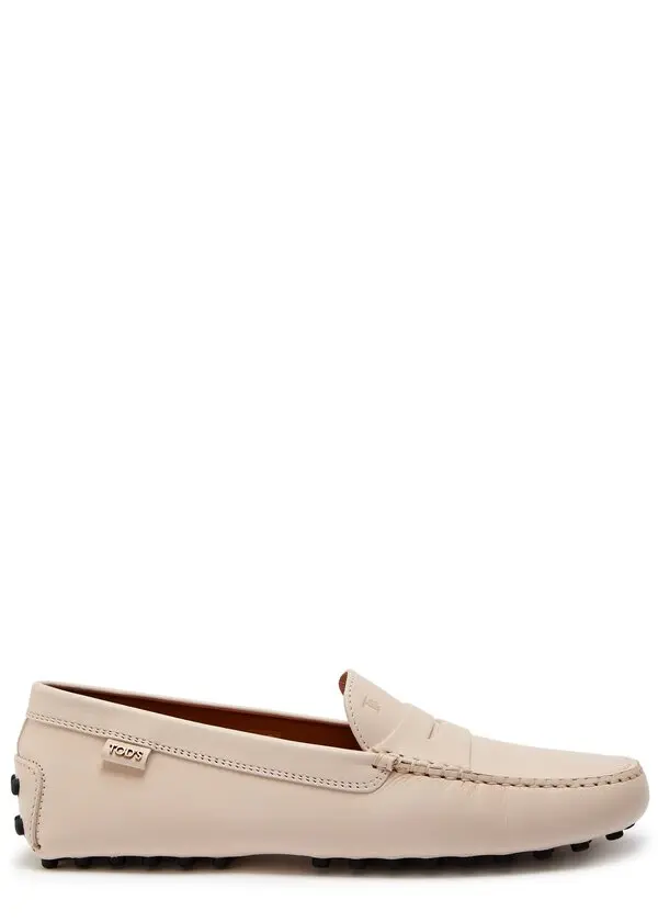 TOD'S Gommino Leather Loafers - Ivory