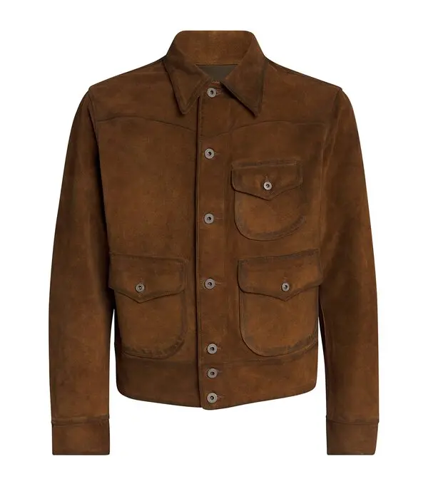 Polo Ralph Lauren Double Rl Roughout Suede Jacket