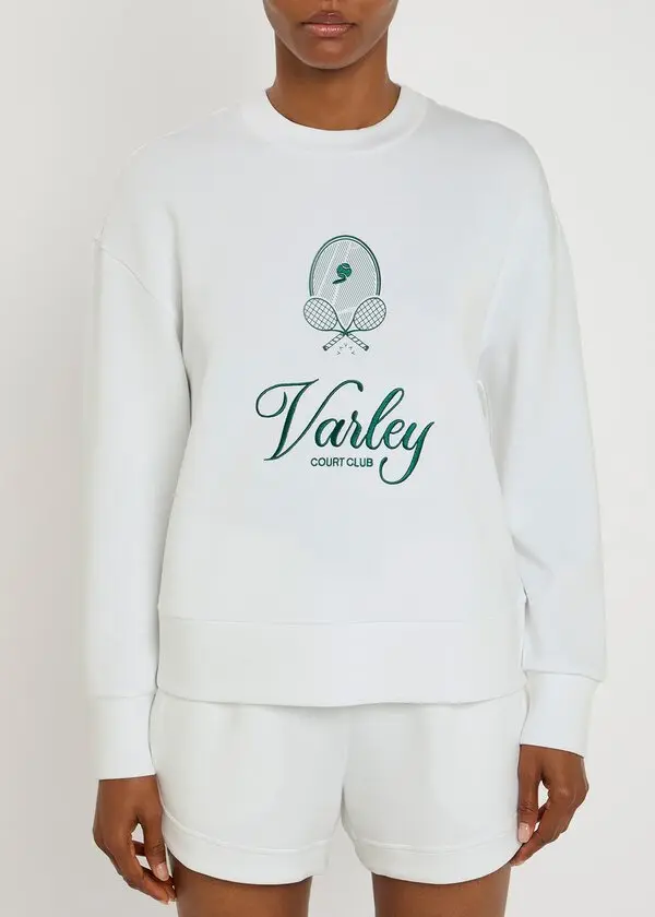 Varley Rasco Namesake Stretch-jersey Sweatshirt - White