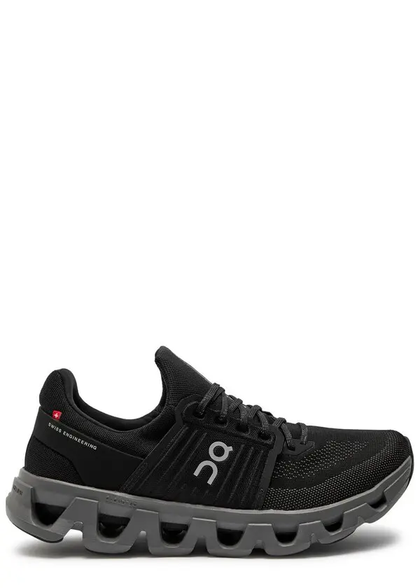 On Cloudswift 4 Panelled Mesh-knit Sneakers - Black