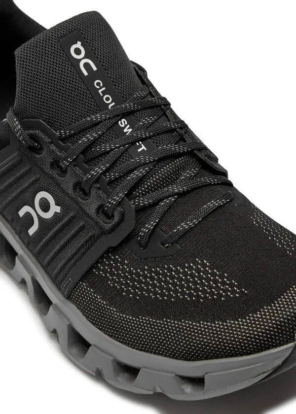 On Cloudswift 4 Panelled Mesh-knit Sneakers - Black