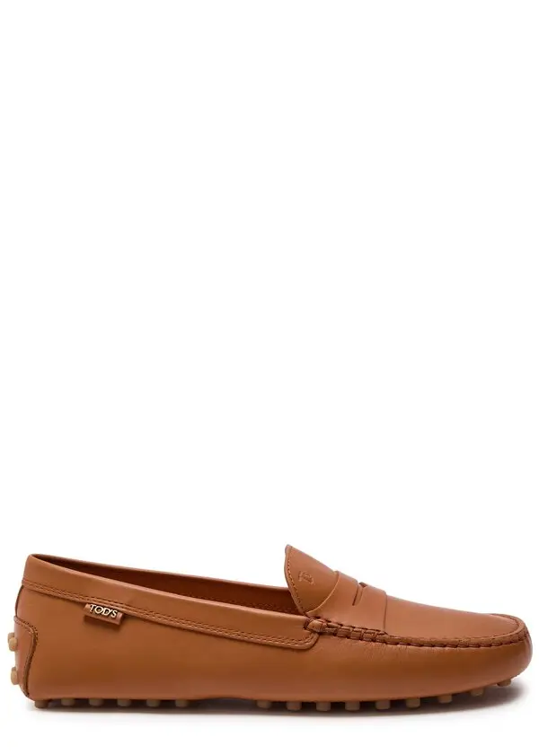 TOD'S Gommino Leather Loafers - Tan