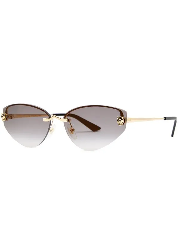 CARTIER Panthère De Cat-eye Sunglasses - Gold