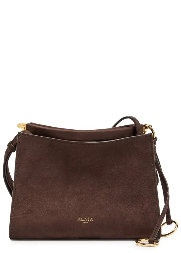 Alaïa Nubuck Small Shoulder Bag - Chocolate