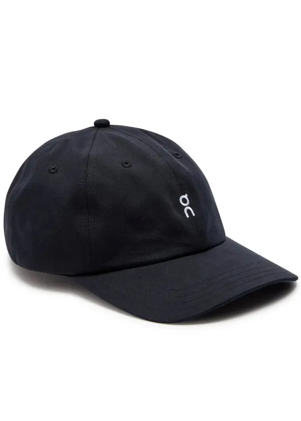 On Embroidered Logo Cotton Cap - Black