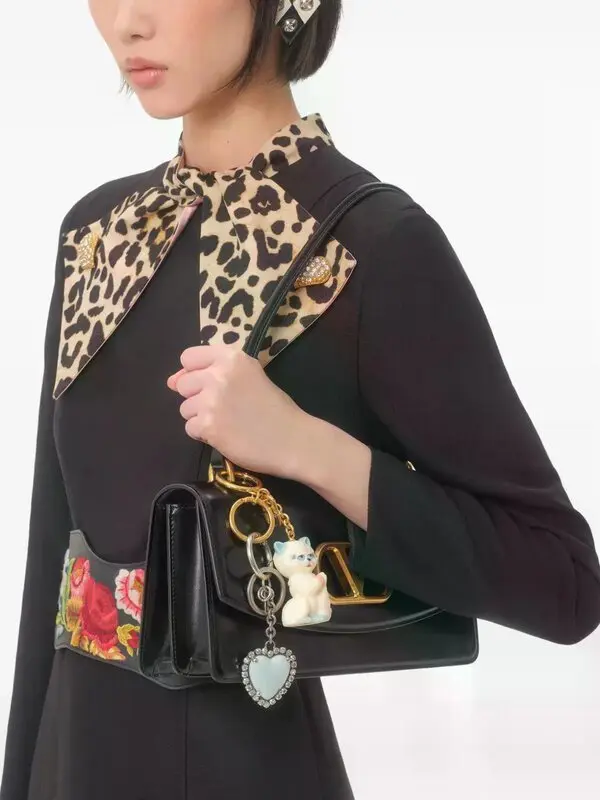 Valentino Garavani Long-sleeved Midi Dress With Animal Print Detail