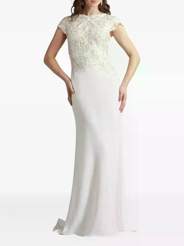 yellow lace v neck dress Yellow Beaded Lace Organza Prom Dresses 2024 Spaghetti Strap V-Neck 24217 Yellow / 24W main image 0