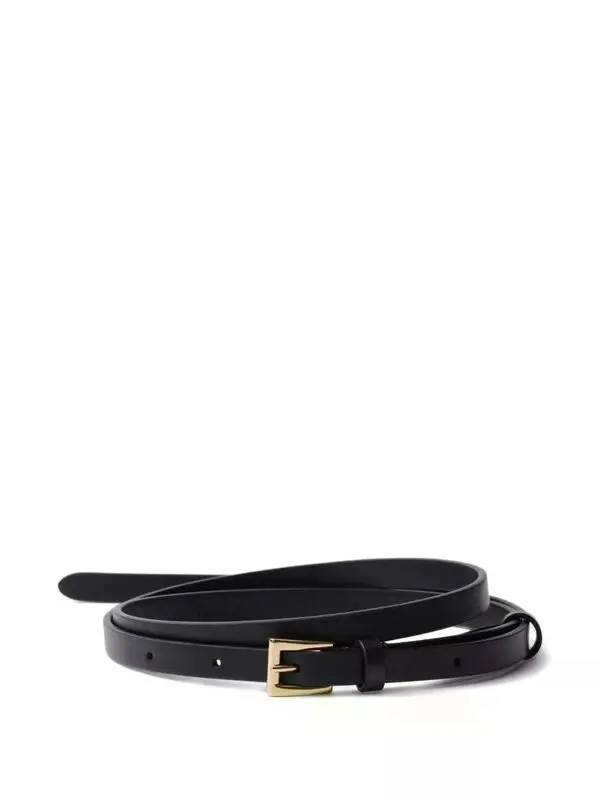 Prada Leather Square-buckle Belt - Black
